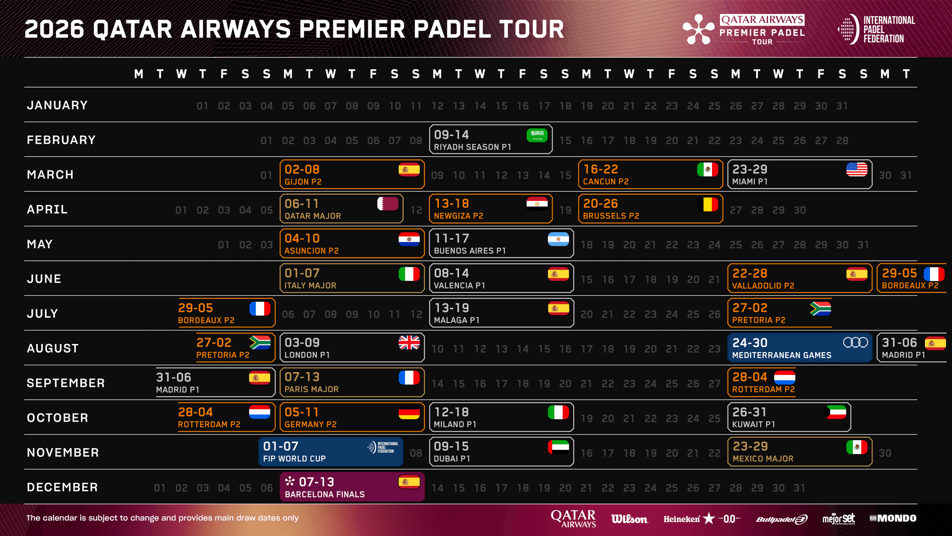 PREMIER PADEL AND INTERNATIONAL PADEL FEDERATION UNVEIL 2026 QATAR ...